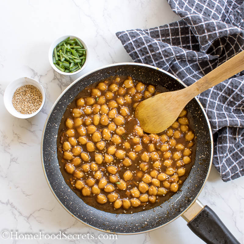 Vegan Sticky Sesame Chickpea Recipe - Magenta Streaks